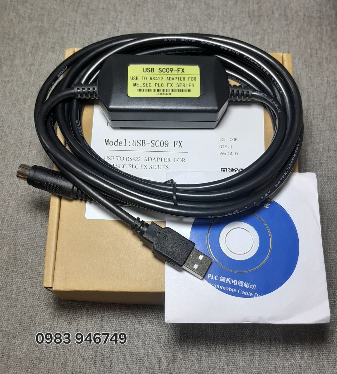 Cáp lập trình PLC Mitsubishi USB-SC09-FX